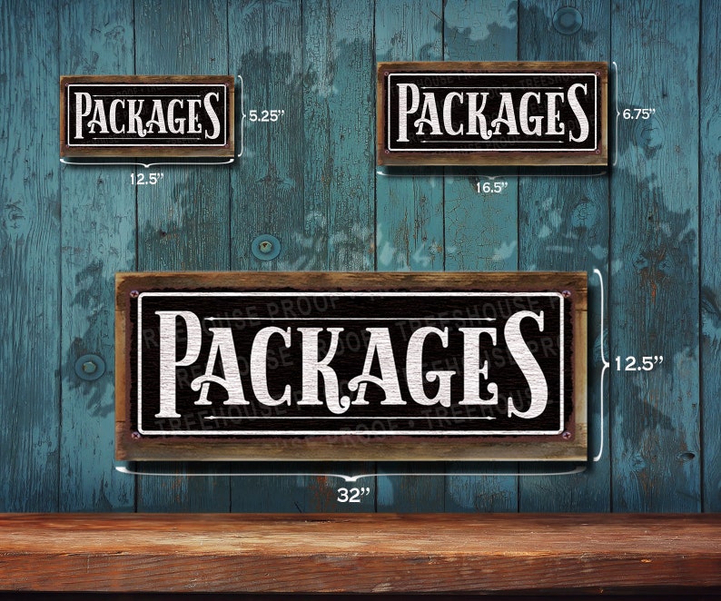 Packages Sign Black Vintage Looking Sign Customizable - Etsy