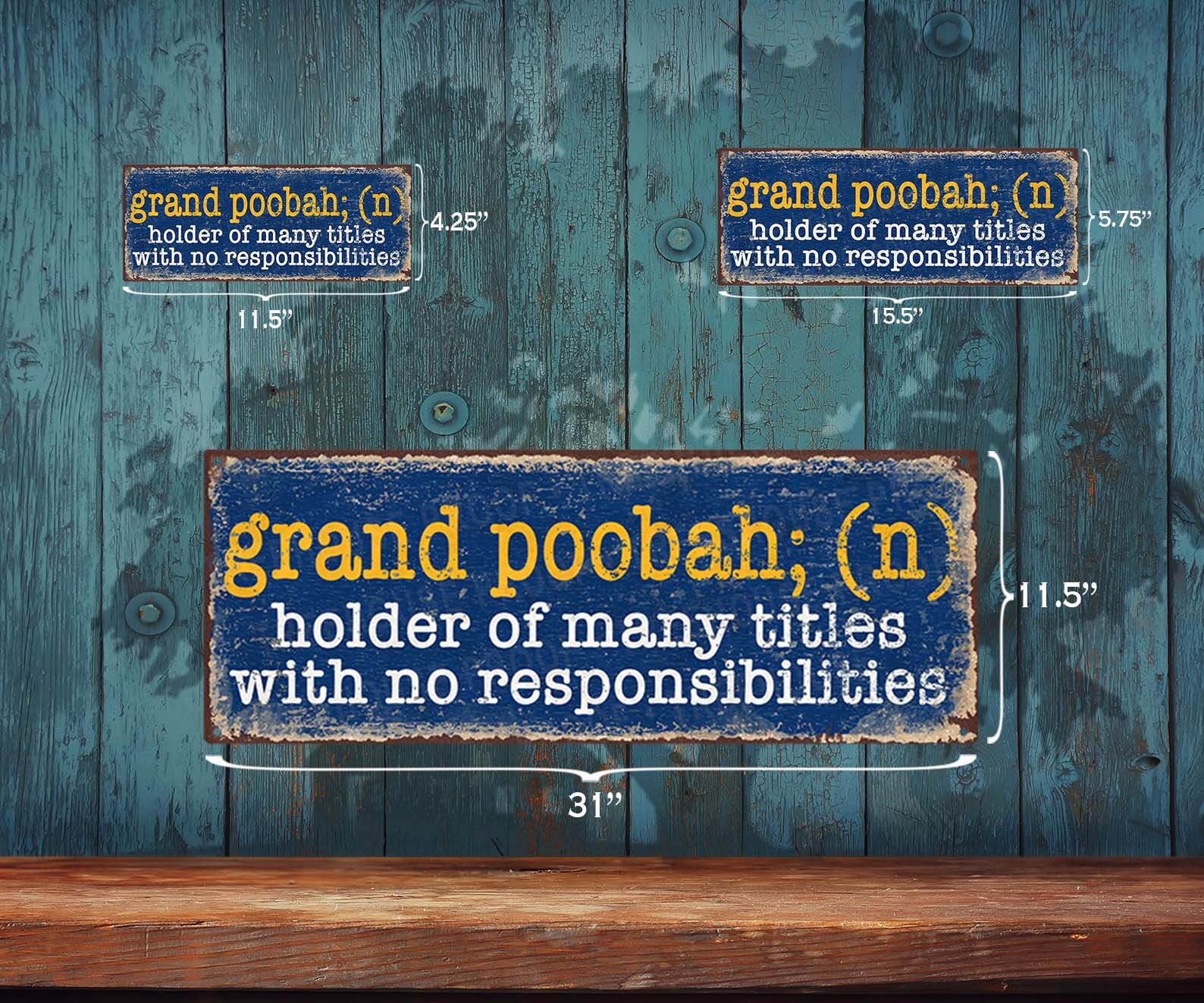 Grand Poobah Rustic Looking Aluminum Sign Customizable - Etsy