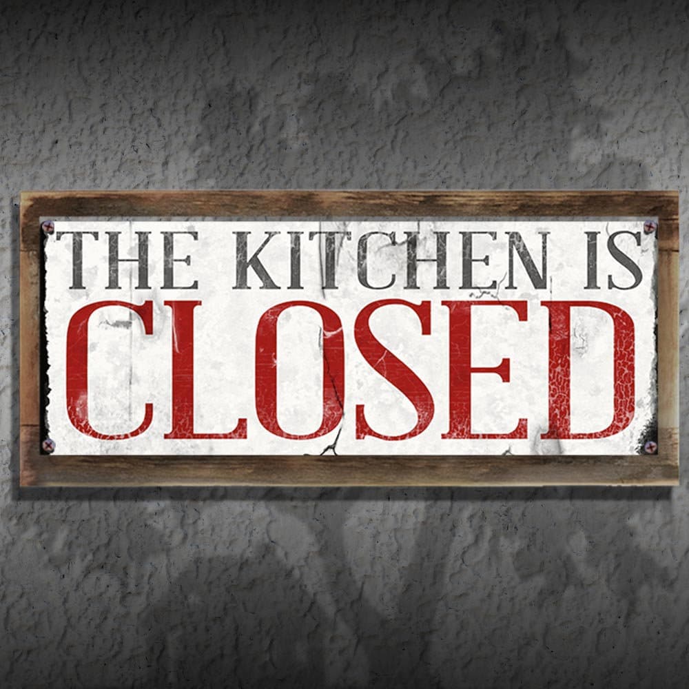 Kitchen is Closed White Rustic Looking Aluminum Sign Color - Etsy