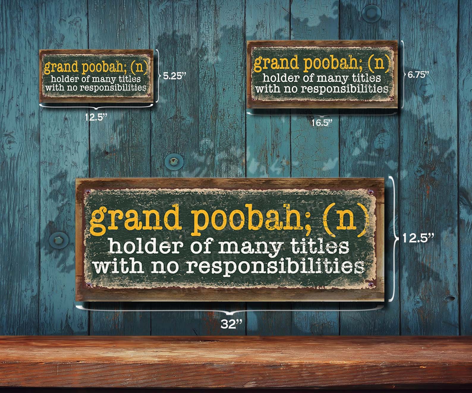 Grand Poobah Metal Sign Green Rustic Looking Aluminum Sign - Etsy