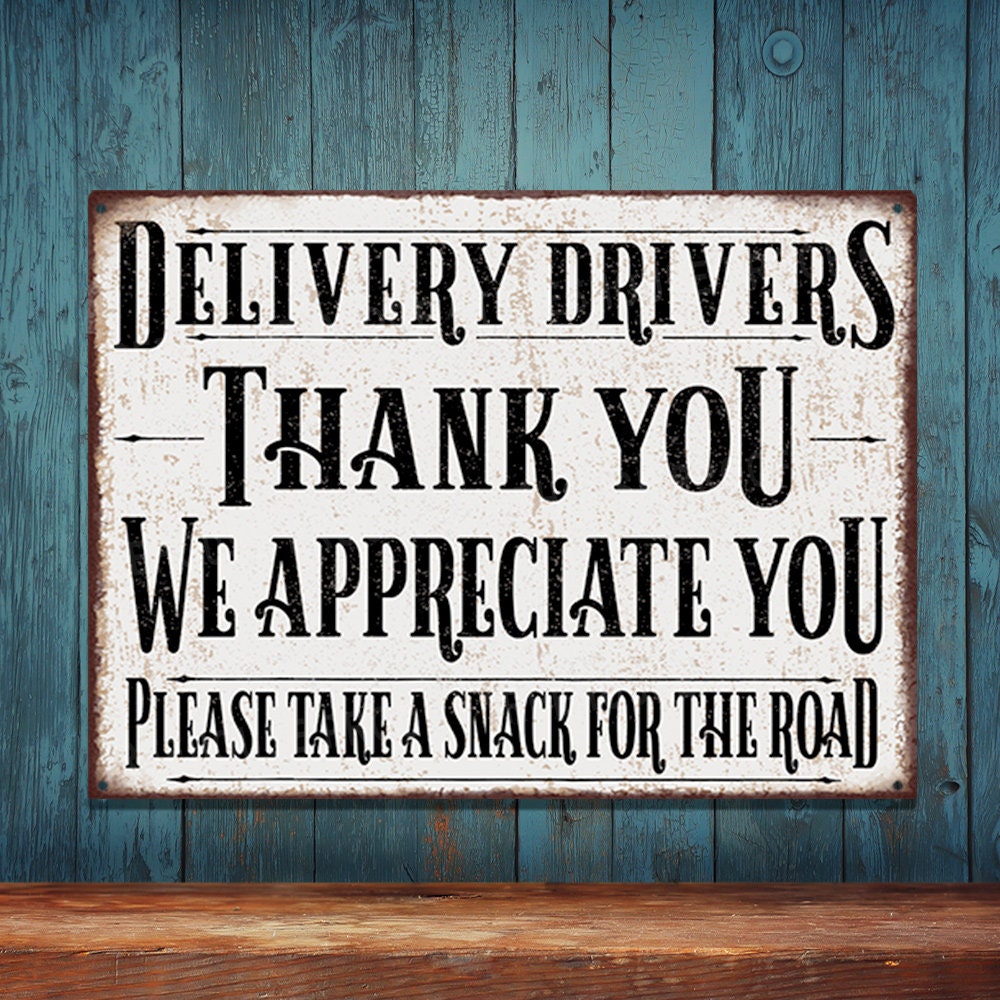 Delivery Driver Appreciation Rustic Looking Metal Sign - Etsy