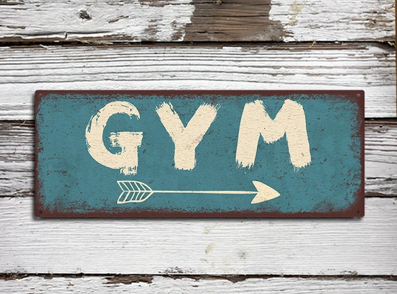 Gym Arrow Pointing Right Rustic Looking Aluminum Sign Made - Etsy