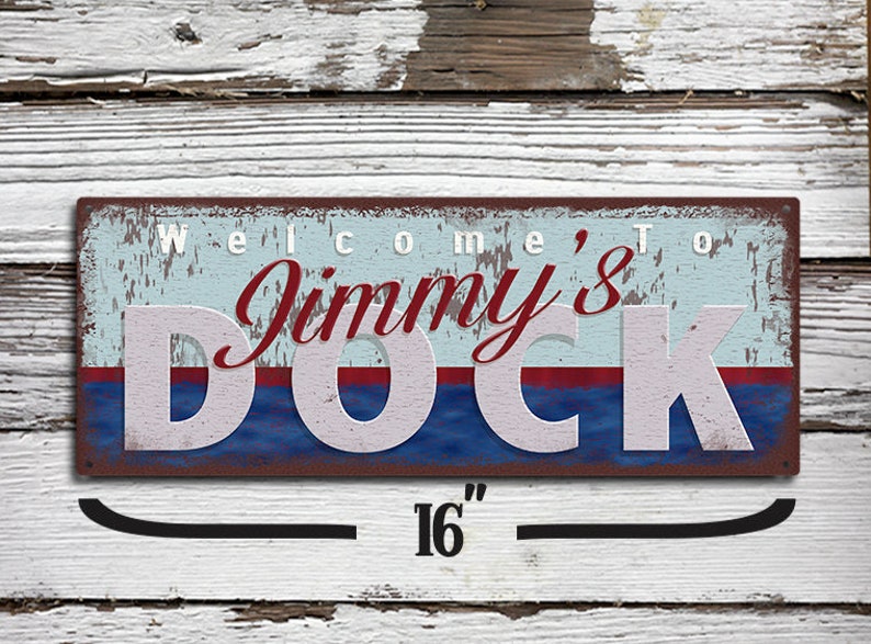 Custom Dock Sign Personalized Metal Dock Sign | Etsy