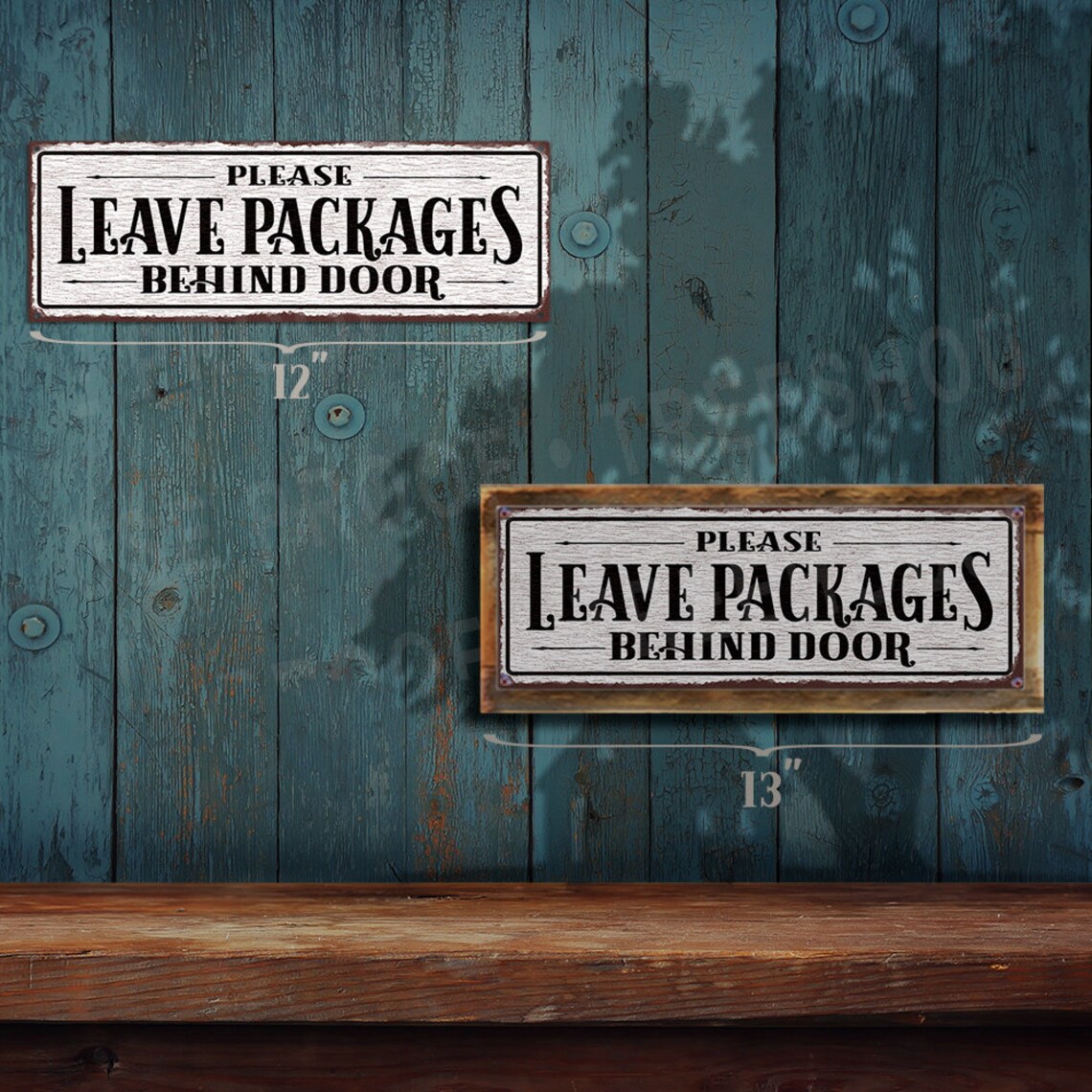 Leave Packages Behind Door Metal Sign White Vintage Looking | Etsy