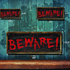Beware Written in Blood • Black Rustic Looking Aluminum Sign ...