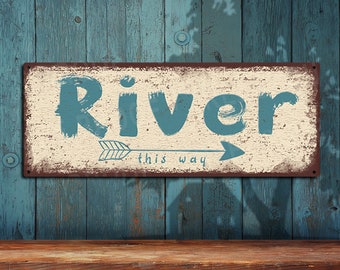 Rustic River Sign - Etsy
