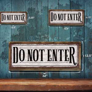 Do Not Enter Metal Sign • White Rustic Looking Aluminum Sign - Color ...