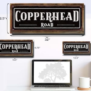 Copperhead Road - Rustic Looking Aluminum Sign - Color Imprint on ...