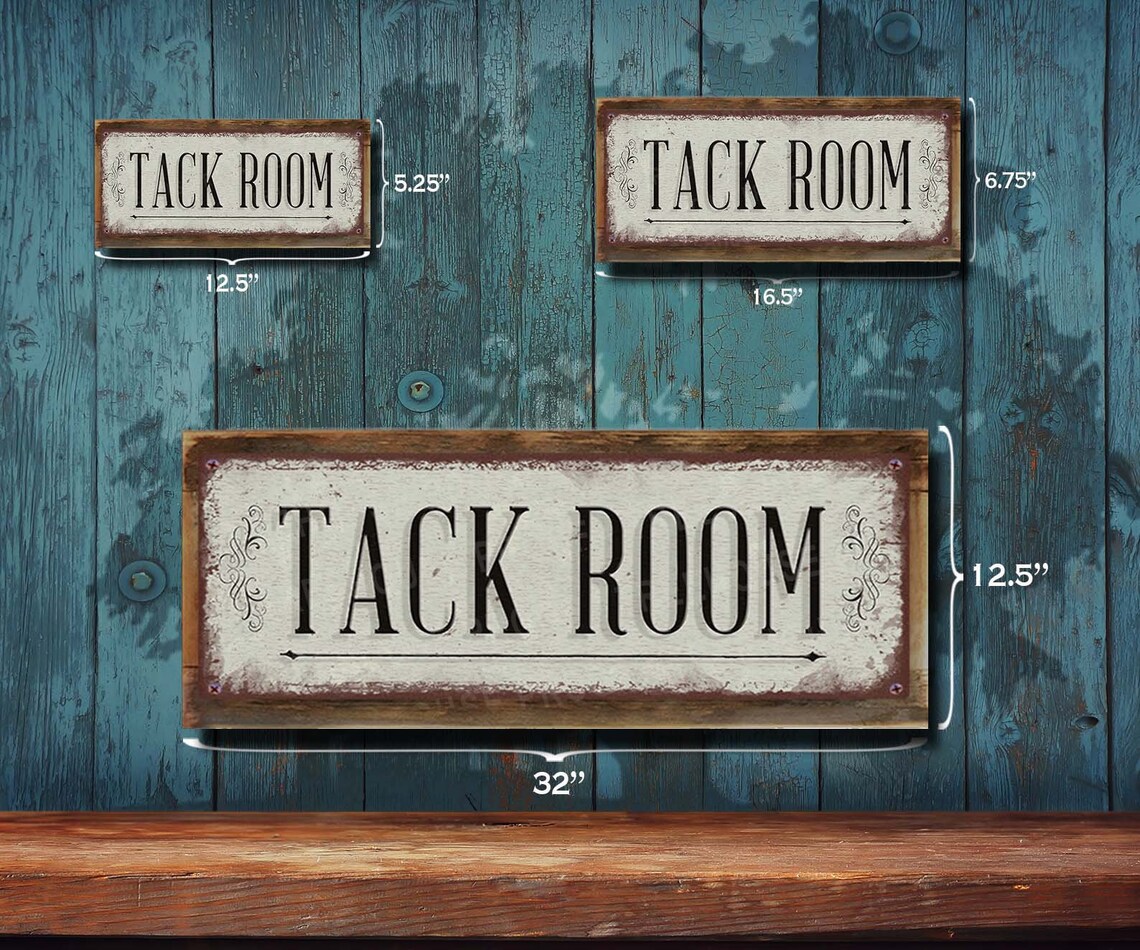 Tack Room Metal Sign Antique White Black Type Rustic - Etsy