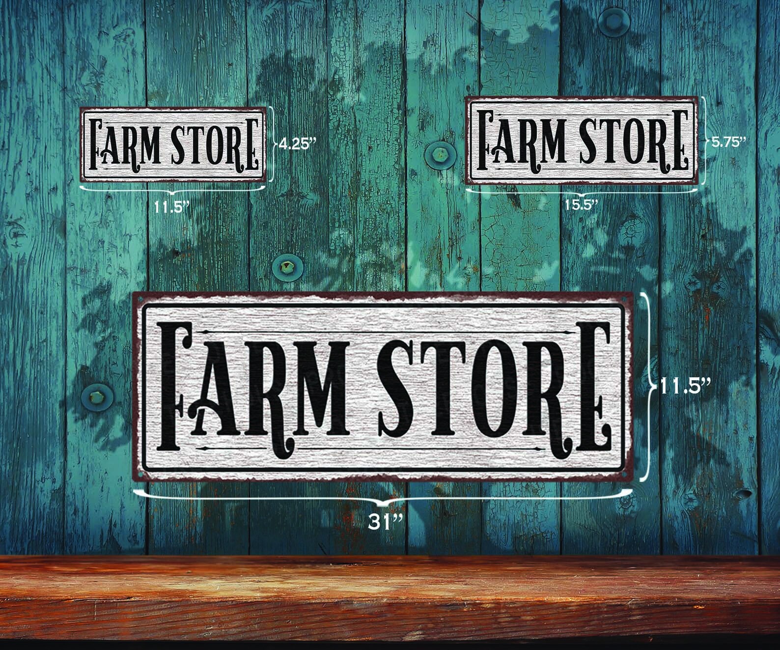 Farm Store Sign Metal Sign White Rustic Looking Aluminum - Etsy