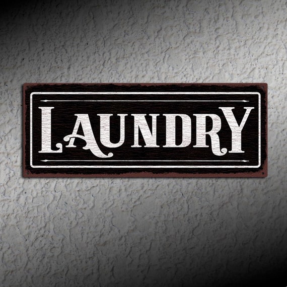 Laundry Black Metal Sign Rustic Looking Aluminum Sign - Etsy