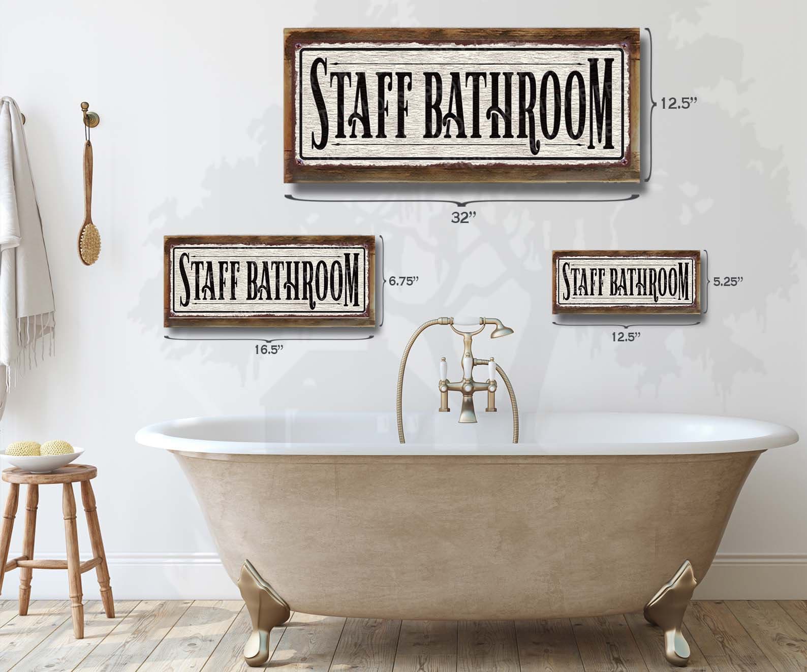 Staff Bathroom Sign White Rustic Looking Aluminum Sign - Etsy
