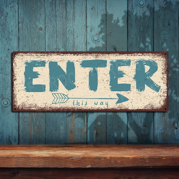 Enter Here Sign - Etsy
