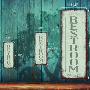 Rustic Antique White - Vertical Restroom Aluminum Sign • THC2207-A - Etsy