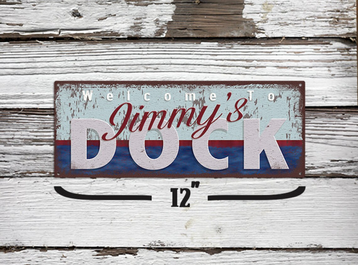 Custom Dock Sign Personalized Metal Dock Sign | Etsy
