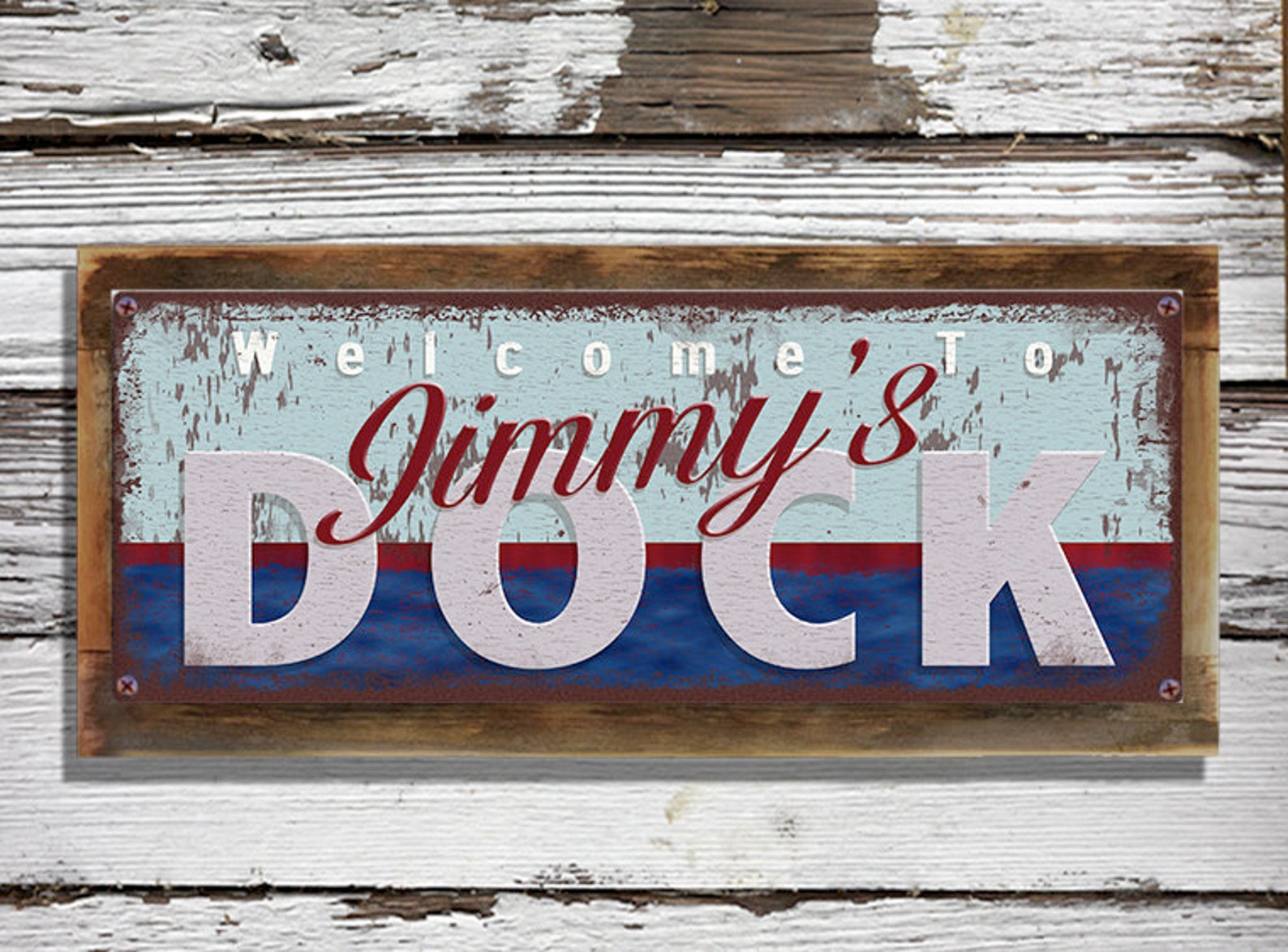 Custom Dock Sign, Personalized Metal Dock Sign Contact Me Before ...