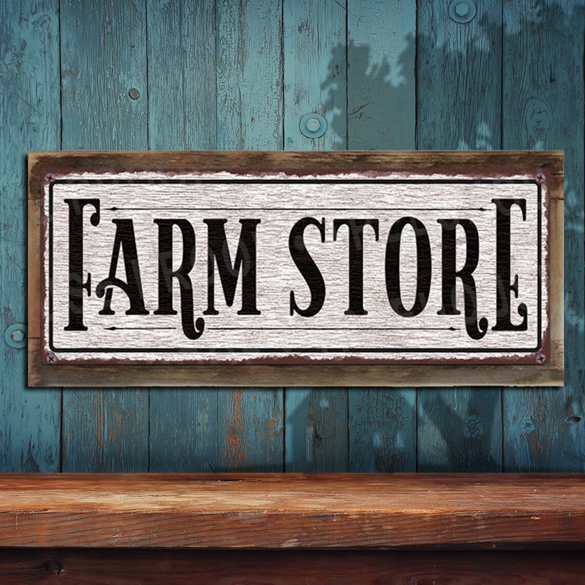 Farm Store Sign Metal Sign White Rustic Looking Aluminum - Etsy