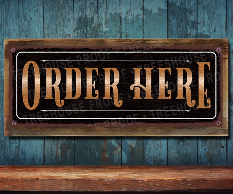 Order Here Sign Copper & Black Rustic Looking Aluminum Sign - Etsy