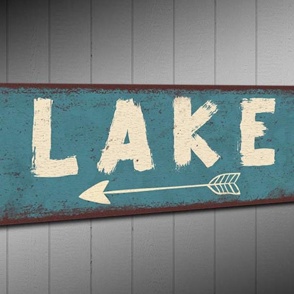 Lake Sign With Arrow - Etsy
