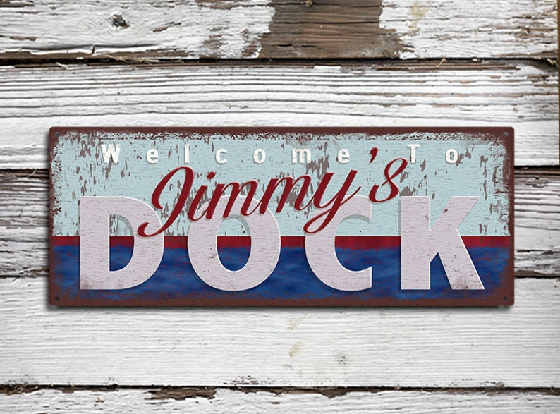 Custom Dock Sign Personalized Metal Dock Sign | Etsy