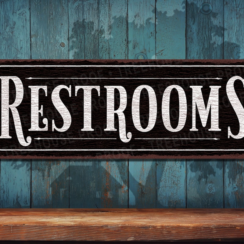 Restroom This Way Sign - Etsy