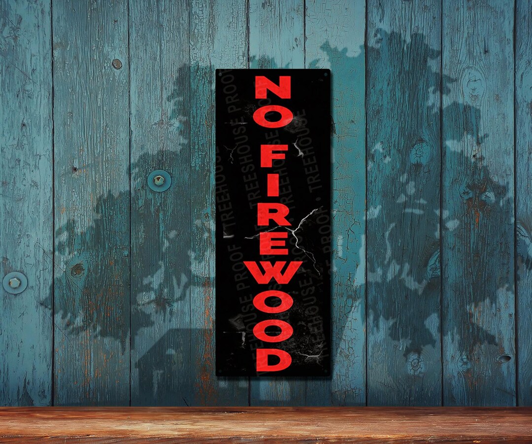 No Firewood Metal Sign Campground Look - Antique Black Rustic Looking ...