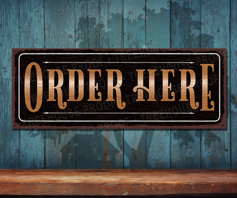 Order Here Sign Copper & Black Rustic Looking Aluminum Sign - Etsy