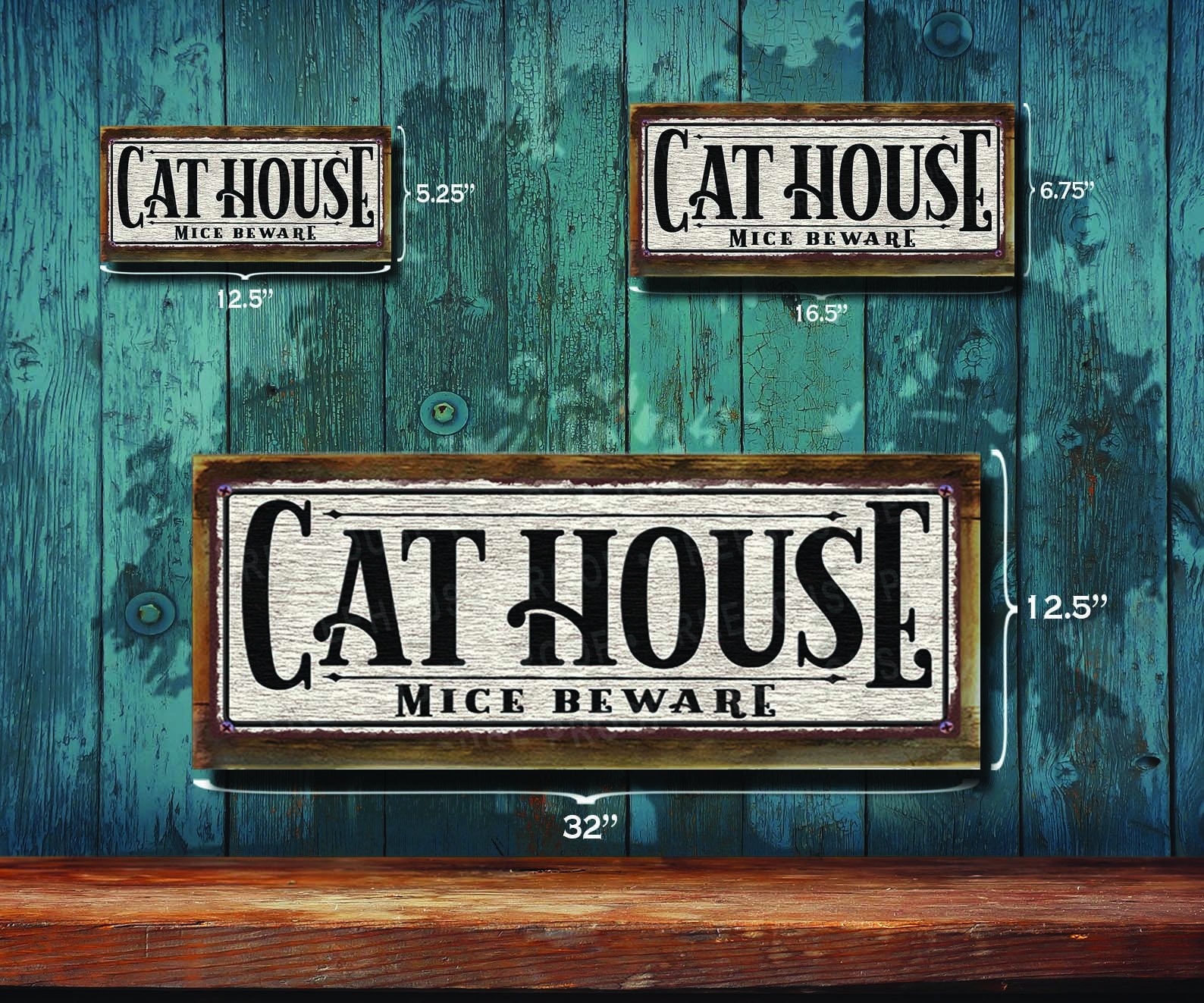 Cat House Mice Beware Metal Sign White Rustic Looking - Etsy