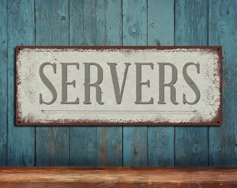 Servers Only Sign - Etsy