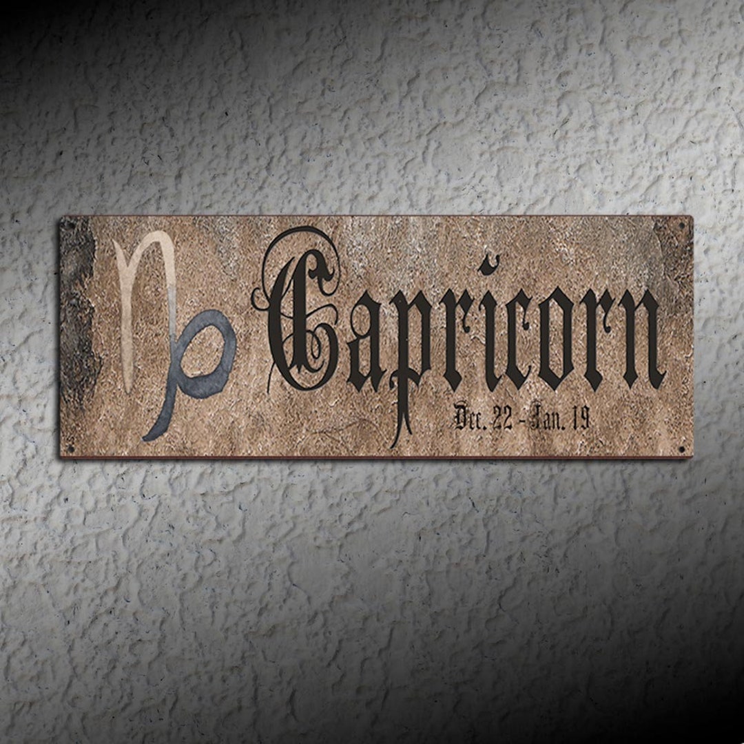 Capricorn ZODIAC Elemental Background Metal Street Sign • Full Color ...