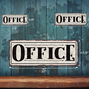 Office Metal Sign: Distressed Antique White - Rustic Looking - Color ...