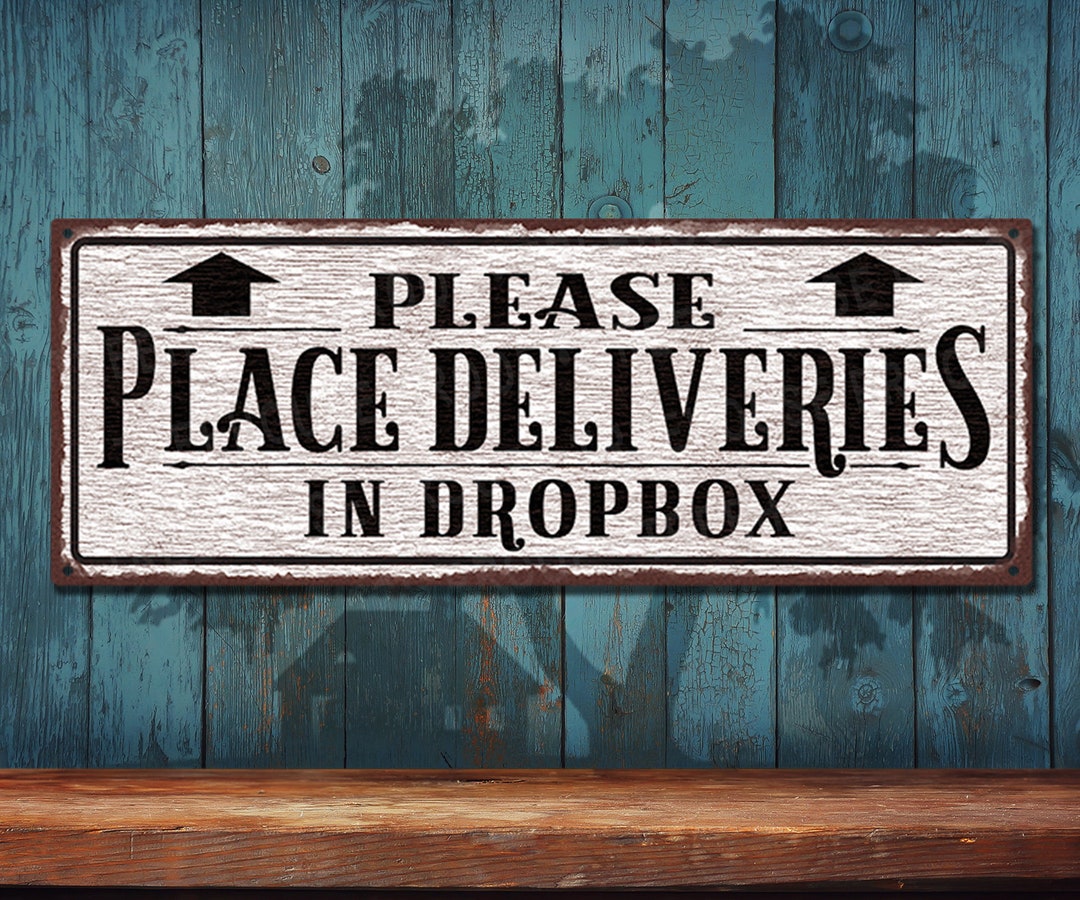 Place Deliveries in Dropbox With up Arrows - White Rustic Looking Metal ...