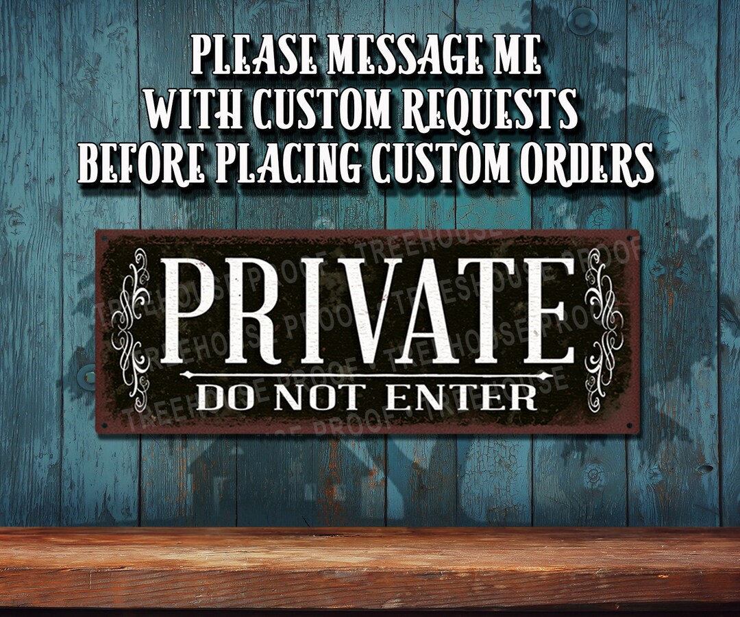 Private Do Not Enter Sign -serif Black Rustic Looking Aluminum Sign ...