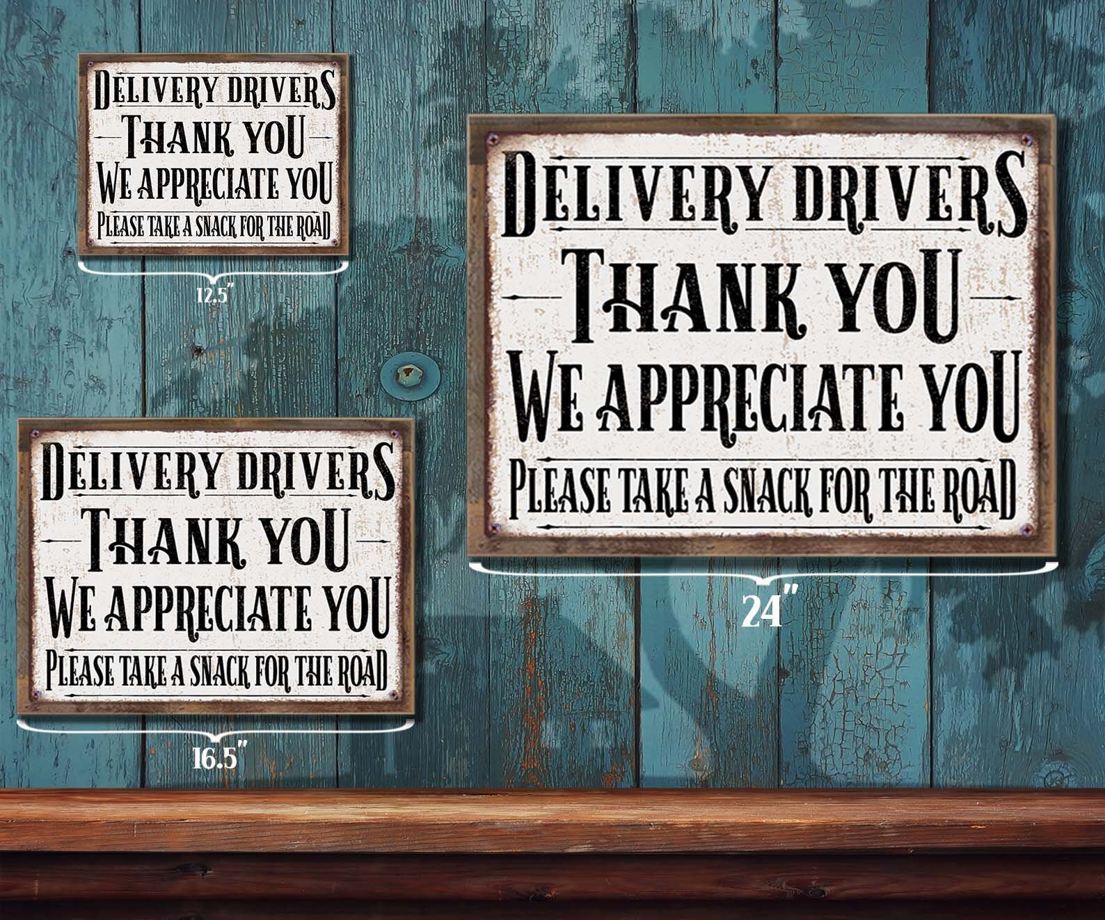 Delivery Driver Appreciation Rustic Looking Metal Sign Color Imprint on ...