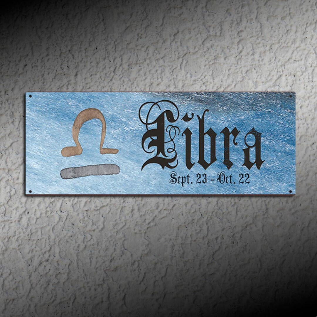 Libra ZODIAC Elemental Background Metal Street Sign • Full Color ...