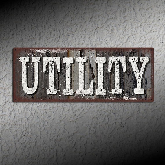 Utility Room Sign Rustic Wood Look Aluminum Sign - Etsy