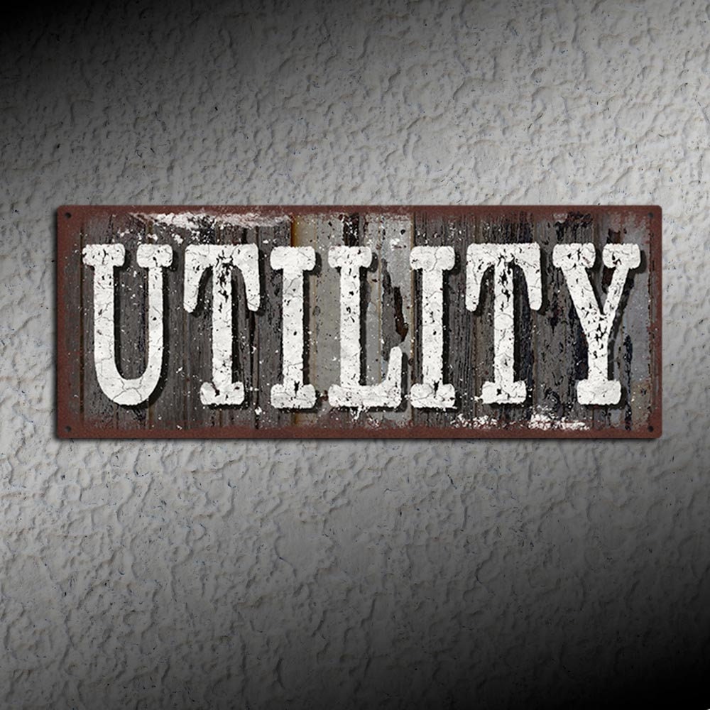 Utility Room Sign Rustic Wood Look Aluminum Sign - Etsy