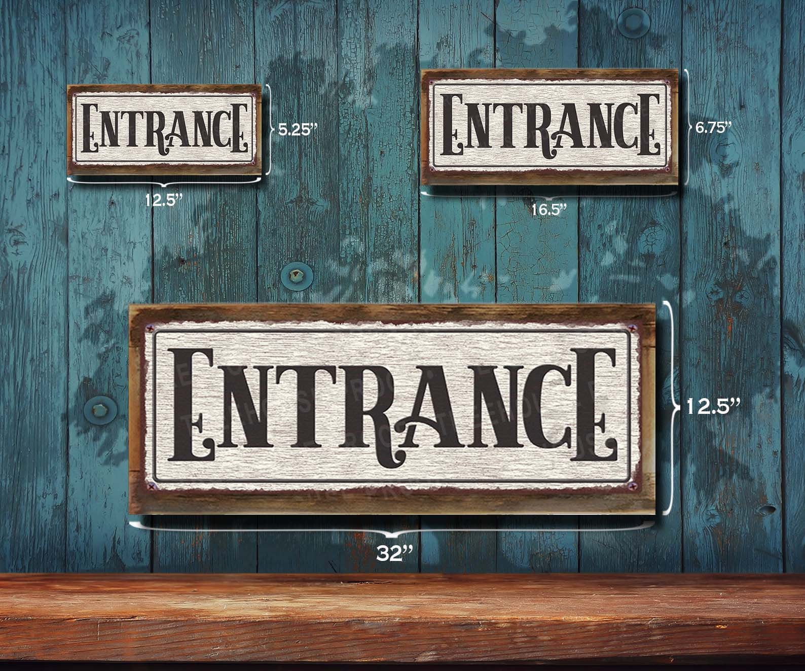 Entrance Sign - Antique White - Rustic Looking Metal - Customizable ...