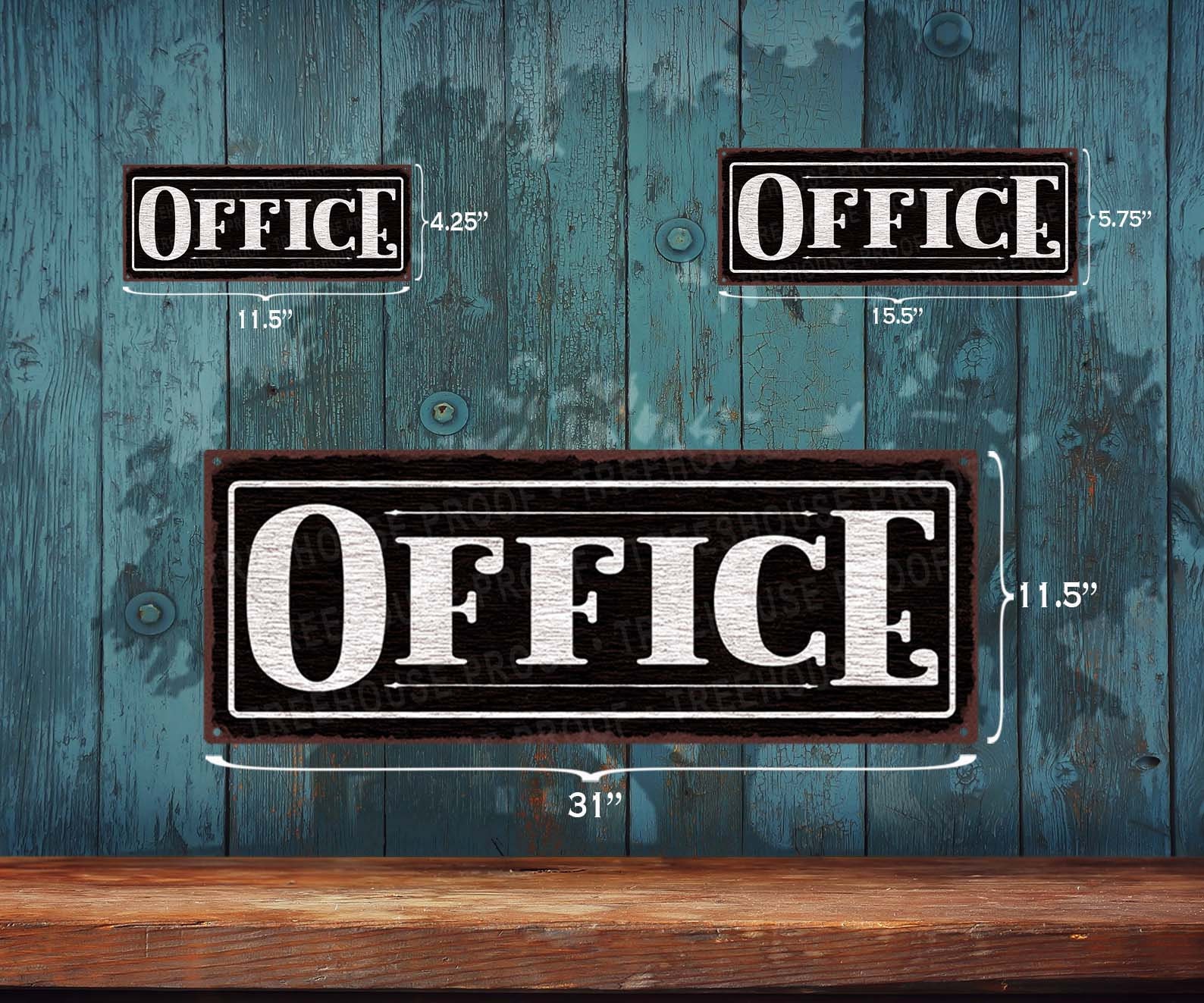 Office Metal Sign • Black Rustic Looking Aluminum Sign • Color Imprint ...