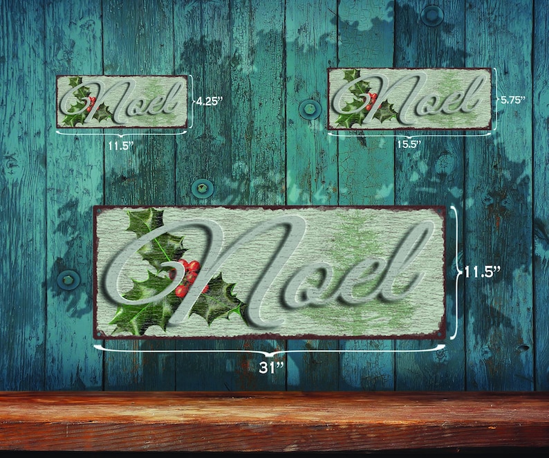 Noel Metal Sign • Vintage Looking Christmas Sign • Full Color Imprint ...
