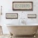 Restrooms Sign Distressed White Rustic Looking Aluminum Street Sign ...
