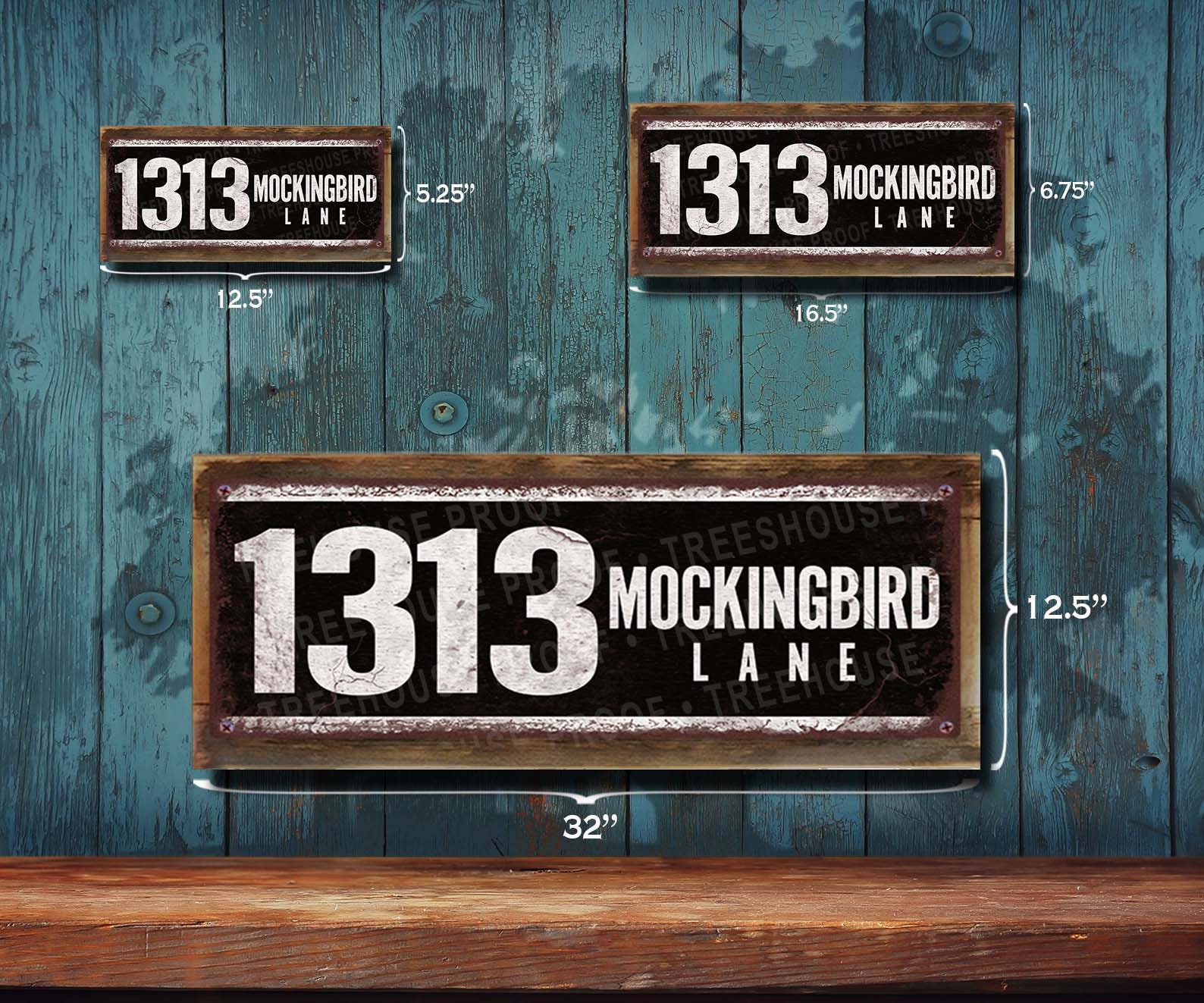 1313 Mockingbird Lane Custom Address Sign Rustic Looking - Etsy