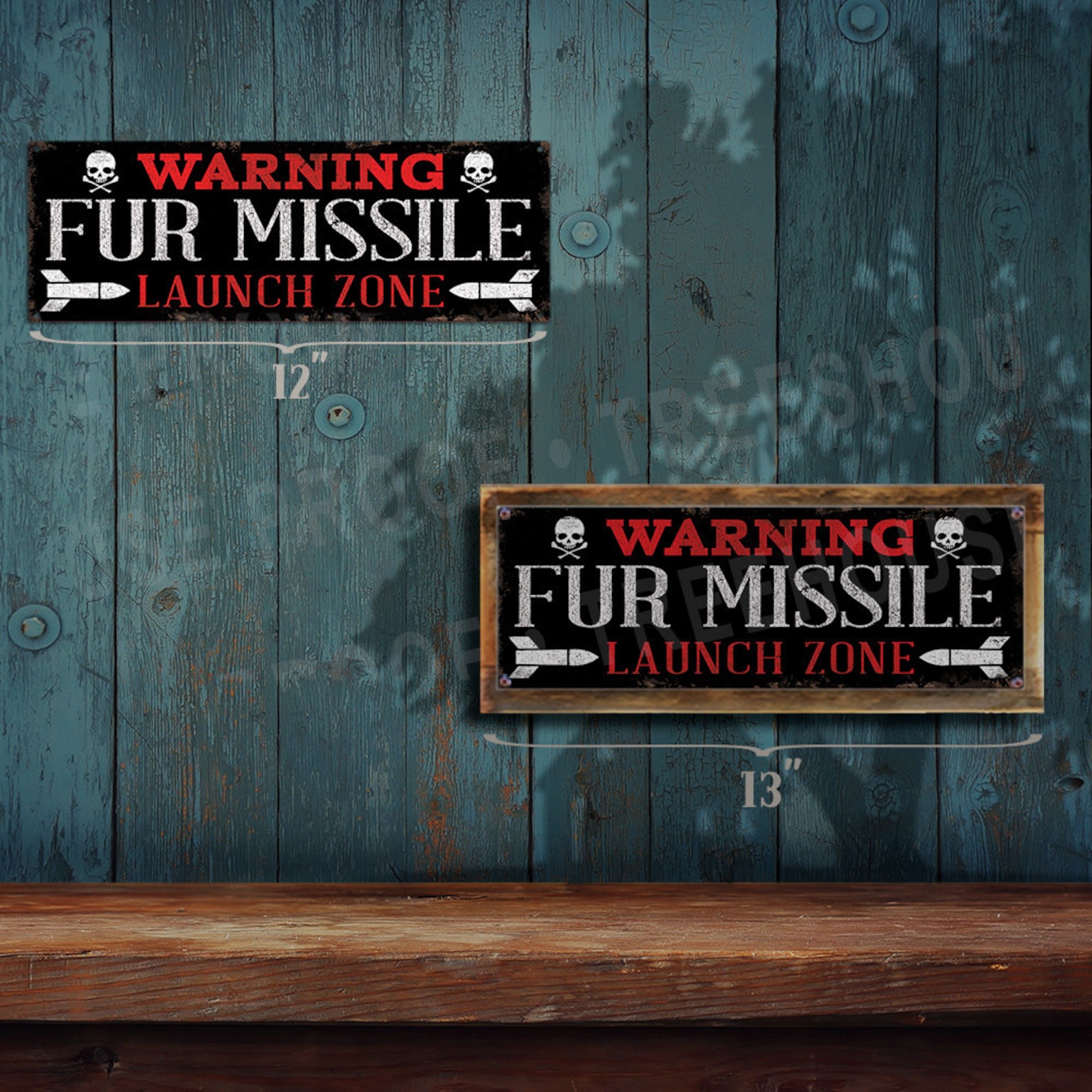 Warning Fur Missile Launch Zone Distressed Black Rustic | Etsy