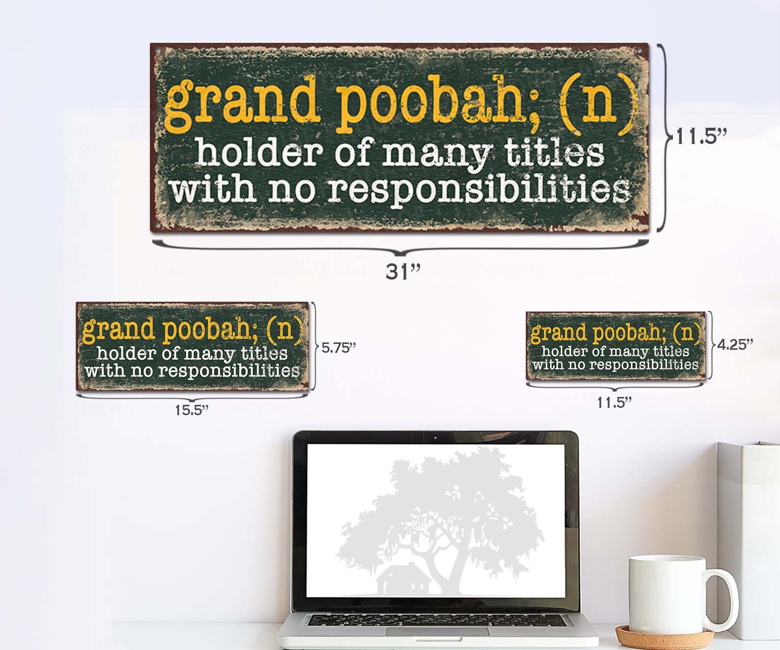 Grand Poobah Metal Sign - Green Rustic Looking Aluminum Sign ...