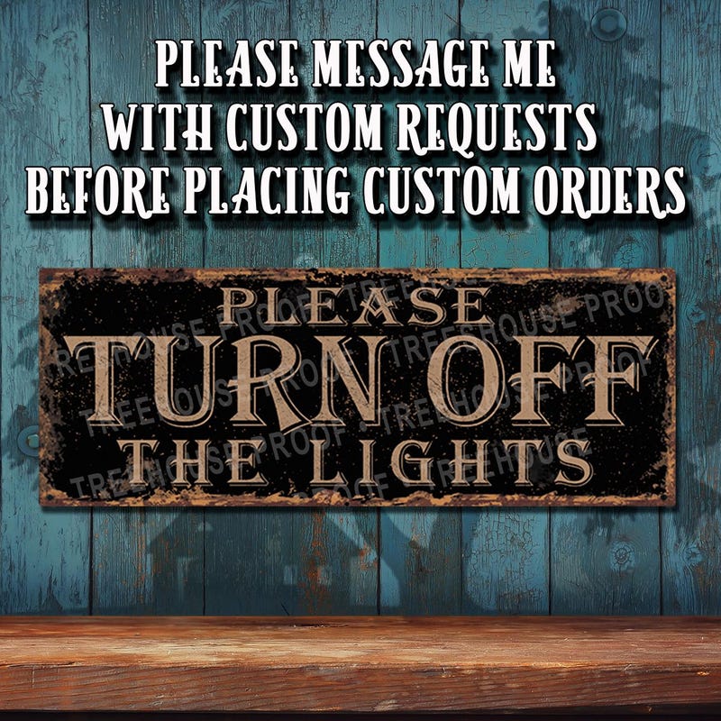 Turn off Lights Sign - Etsy