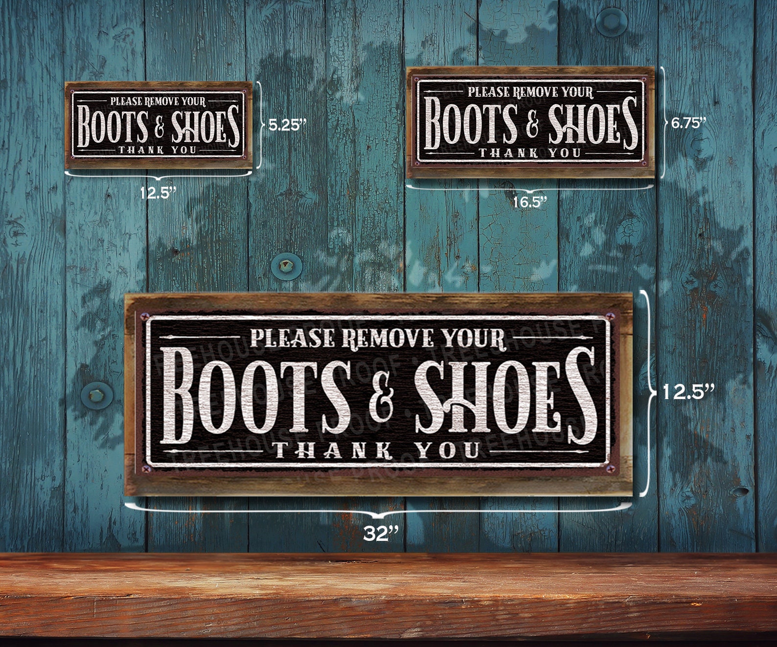 Please Remove Your Boots & Shoes Metal Sign - Vintage Looking Black ...