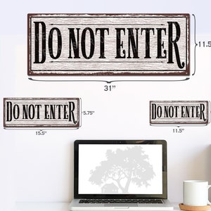 Do Not Enter Metal Sign • White Rustic Looking Aluminum Sign - Color ...