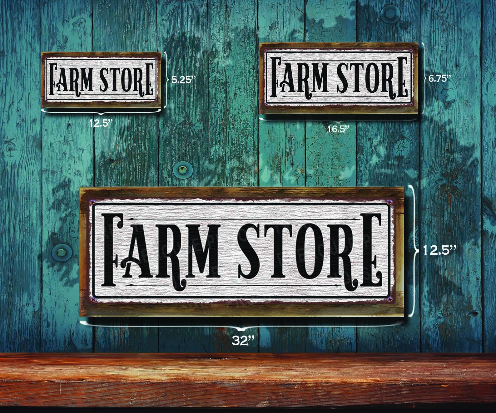 Farm Store Sign Metal Sign White Rustic Looking Aluminum - Etsy