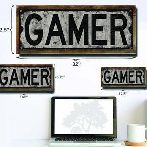 Gamer Sign • European Look Distressed White • Rustic Metal Sign - Color ...