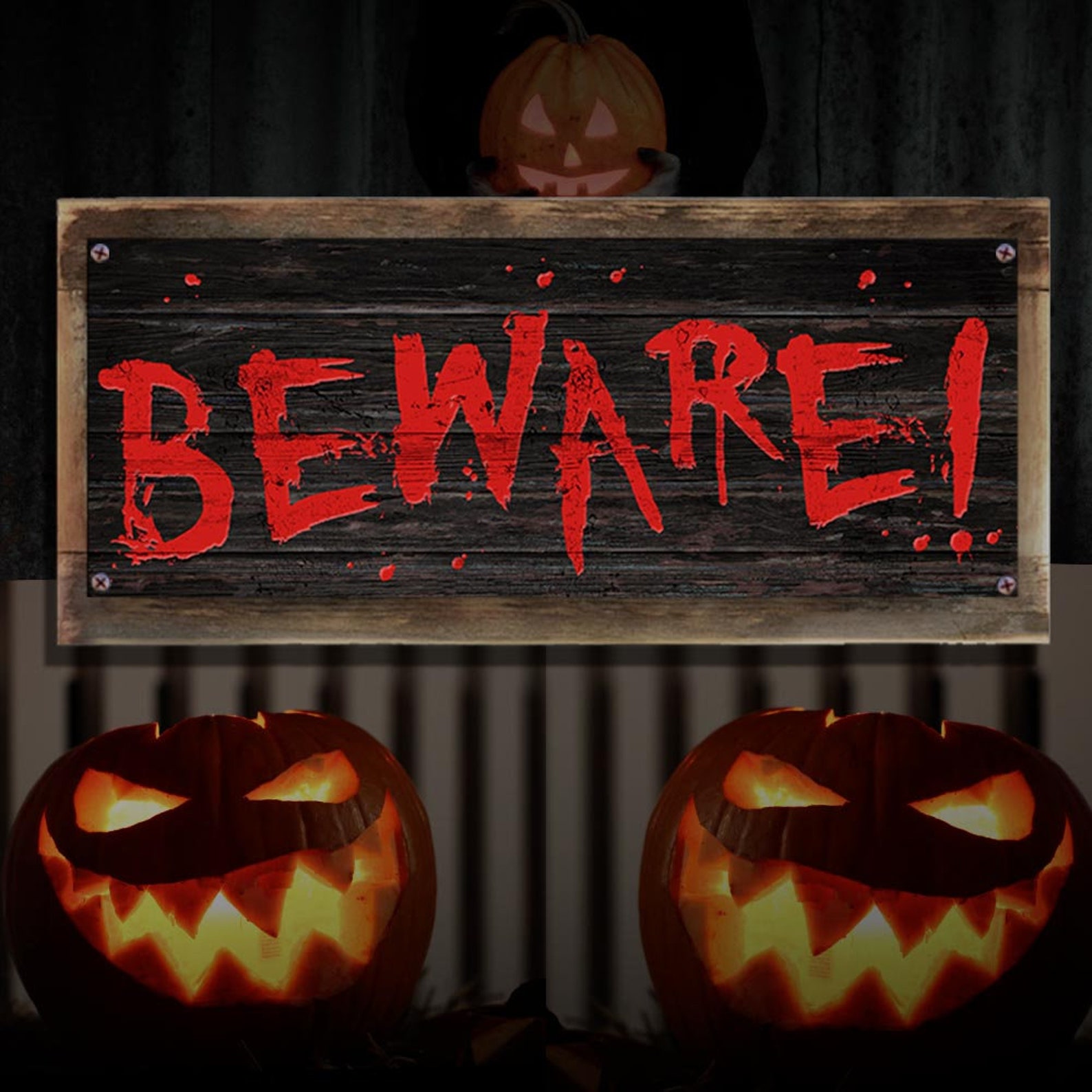 Beware Written in Blood Black Rustic Looking Aluminum Sign - Etsy
